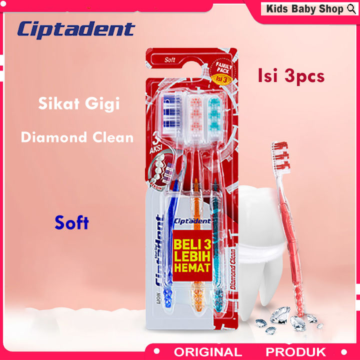Ciptadent Sikat Gigi Diamond Clean Soft Isi 3 - Sikat Gigi Dewasa ...