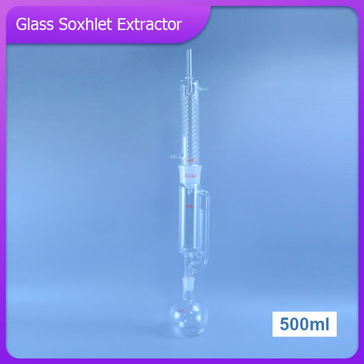 500ml Glass Soxhlet extractor Extraction Apparatus soxhlet with coiled ...