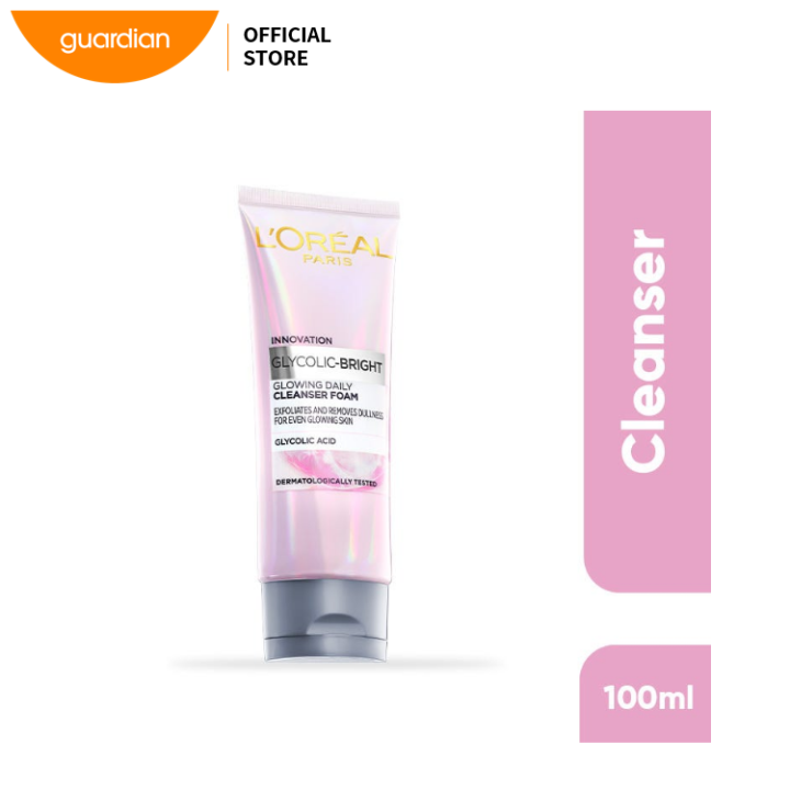 Loreal Paris Glycolic-Bright Glowing Daily Cleanser Foam 100Ml | Lazada