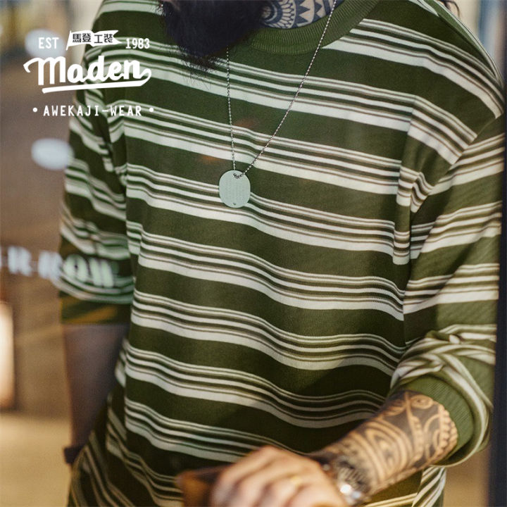 Uncle Fu MADEN เสื้อผู้ชายสไตล์ชุดทำงาน2024ใหม่ฤดูใบไม้ร่วงเสื้อยืดแขน ...