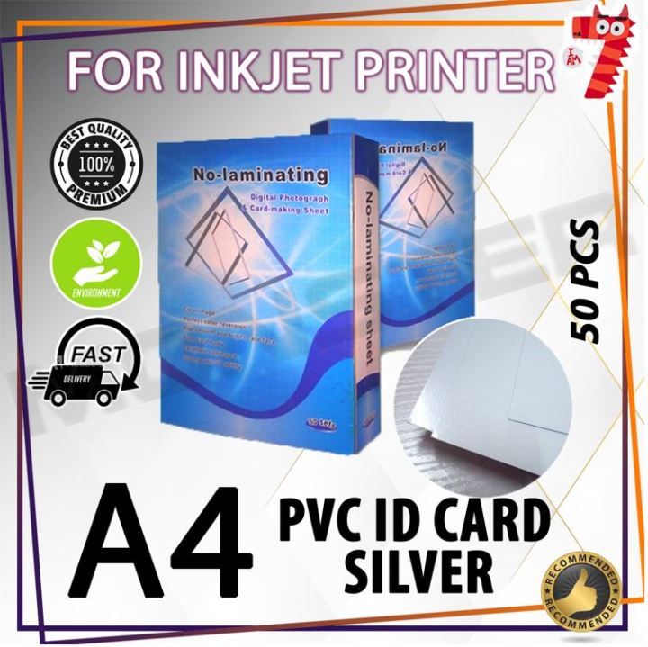 A4 size DIY PVC ID Card (SILVER) | Lazada