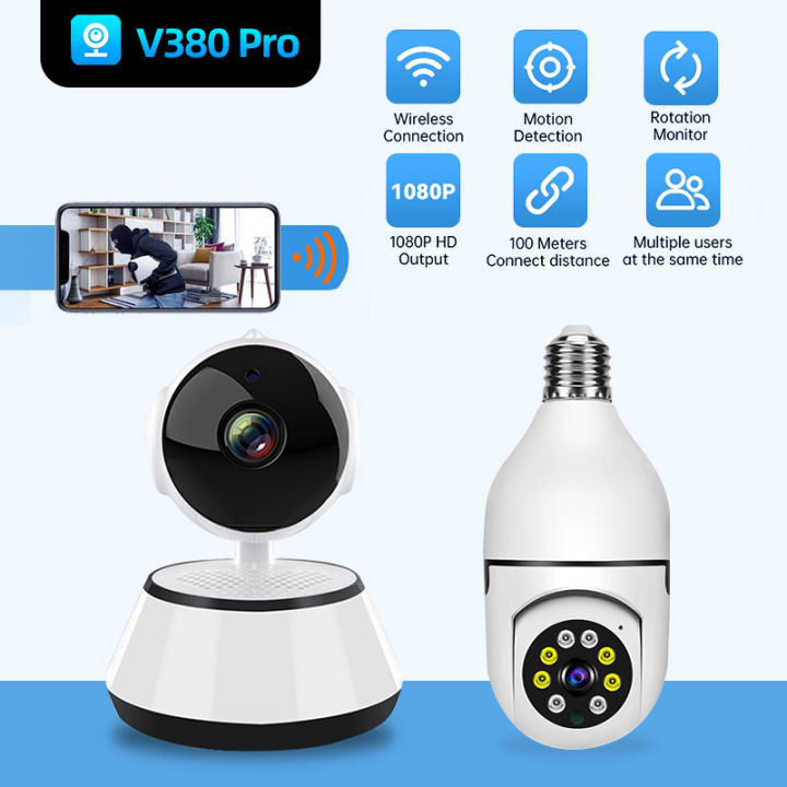 CCTV Camera 360 Sensor Motion Camera Wireless Bulb 2K Infrared Full ...