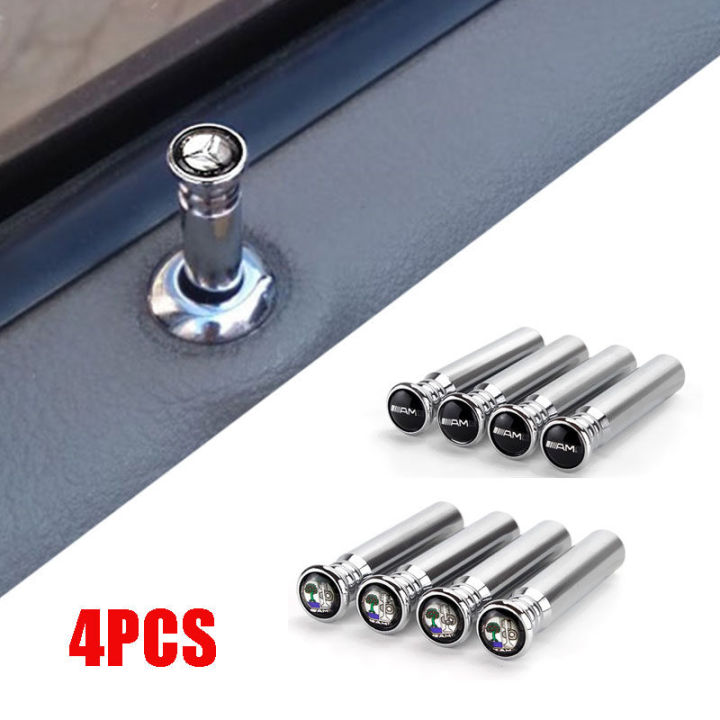 JN 4Pcs/Set Metal Car Door Lock Knob Pull Pins Cover For Mercedes Benz ...