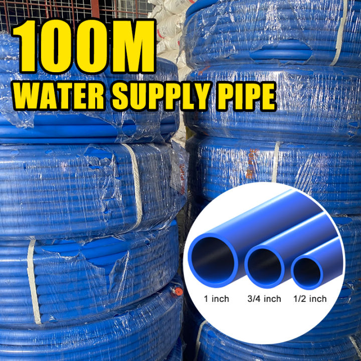 100 Meters Water Lines Blue 1/2, 3/4, 1 inch Water Supply Pipe Durable ...