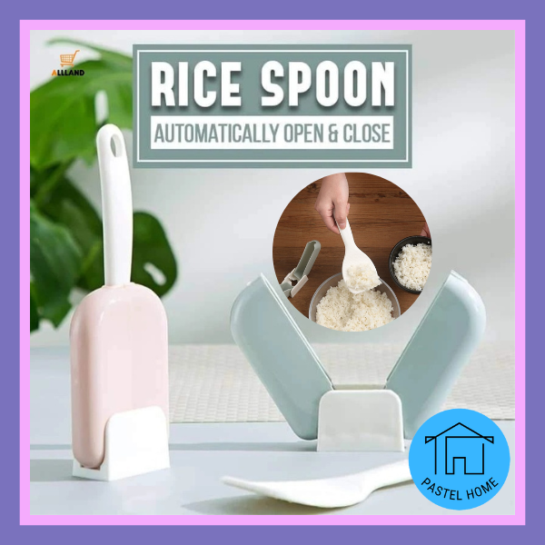 PH Rice Spoon Rack Non Stick Rice Spoon Stand Holder With Cover ...