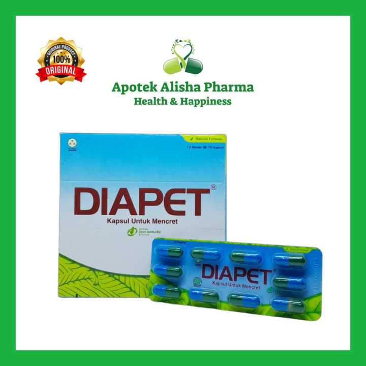 Diapet Box isi 120 dan Strip 10 Kapsul Untuk Mencret Diare | Lazada ...