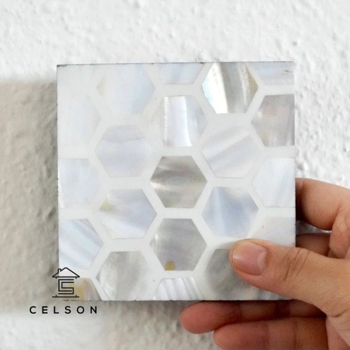 Celson ( SG Seller ) Honey Comb Pattern Mother of pearl Inlay Coaster ...