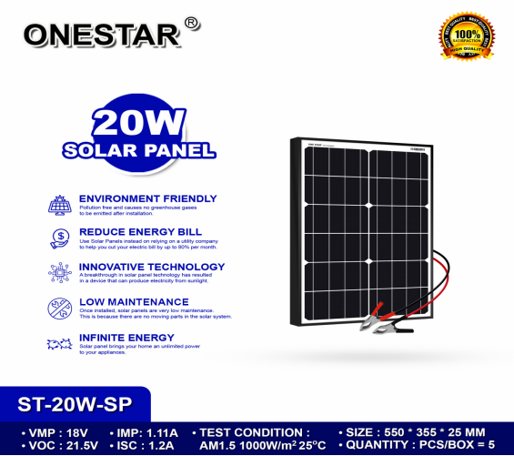 5 Year Warranty 20W Solar Panel Mono 20 Watt 18 Volt Pv Solar Module ...