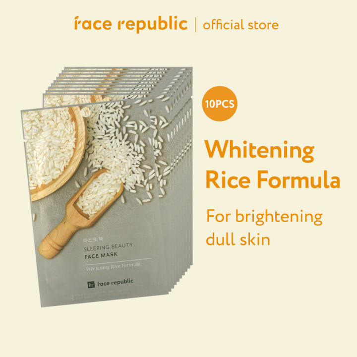 Face Republic Sleeping Beauty Face Mask Whitening Rice Formula 23g (10 ...