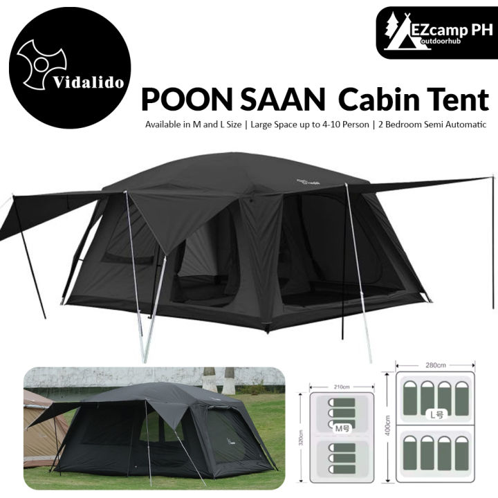 VIDALIDO Poon Saan Cabin Style Tent Semi-Automatic Waterproof ...