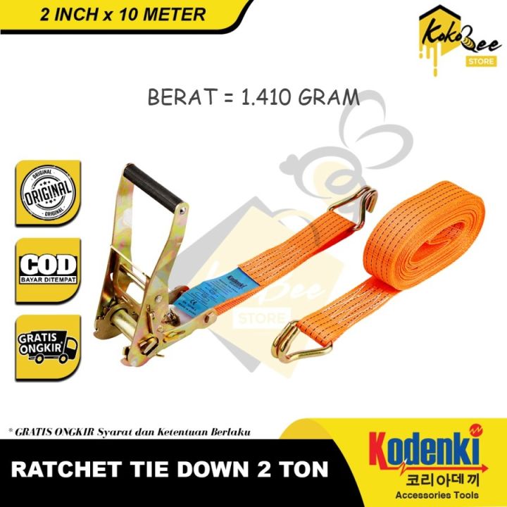 Ratchet tie down cargo lashing belt varian 2" x 10M dan 2" x 12M - Tali ...