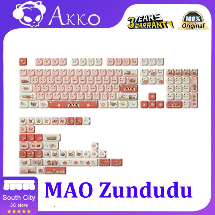 Akko Raccoon MAO 142-Key PBT Dye-sub Full Keycap Set for Mechanical ...