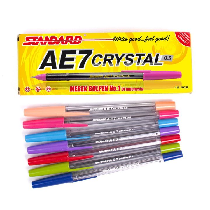 BALLPOINT STANDARD AE-7 CRYSTAL ( 1 Pack / 12 pcs ) | Lazada Indonesia