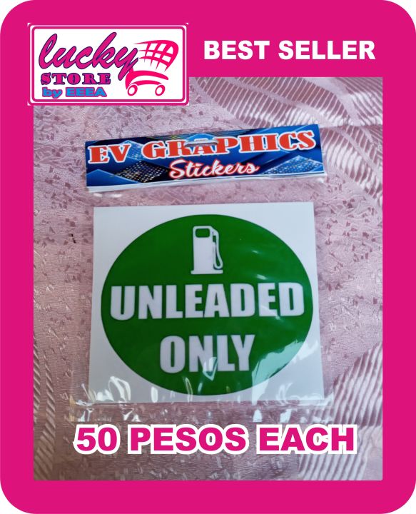 CAR STICKER DECALS UNLEADED ONLY PLAIN GREEN COLOR | Lazada PH