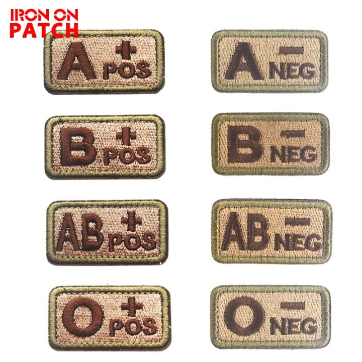 Blood Type Patches Hook Loop Embroidery Military Tactics Badge For Coat ...