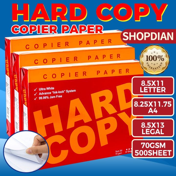 Hard Copy Bond Paper 70gsm (Short/A4/Long) 500Sheets | Lazada PH