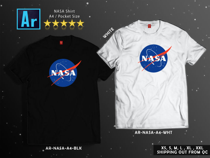 AR STORE NASA Shirt a4 size astronaut Nasa logo Tshirt custom unisex T ...