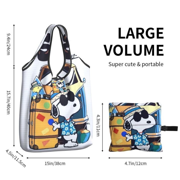 【In Stock】 Snoopy Shopping Bag Foldable Reusable Eco-Friendly Tote Bag ...