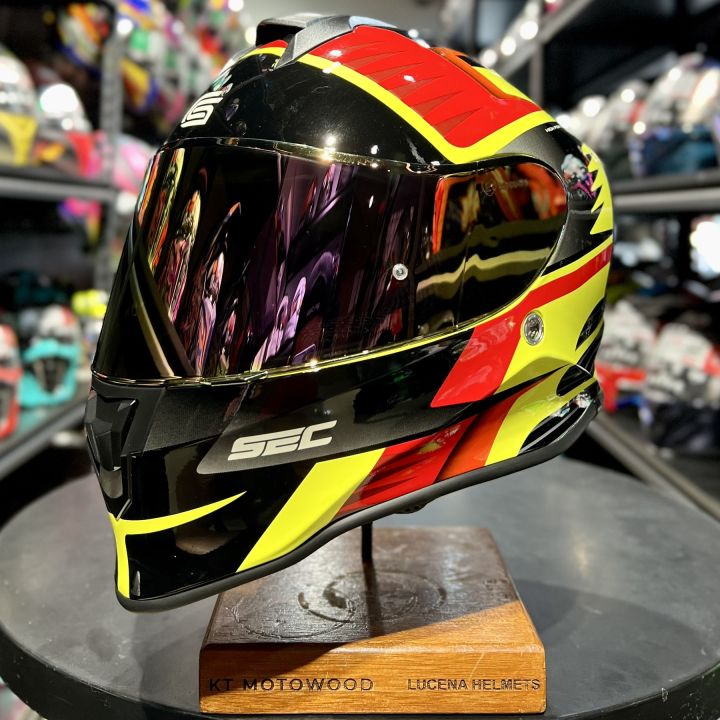SEC Sportgrade Flash Full Face Single Visor Helmet w/ Free Extra Clear ...