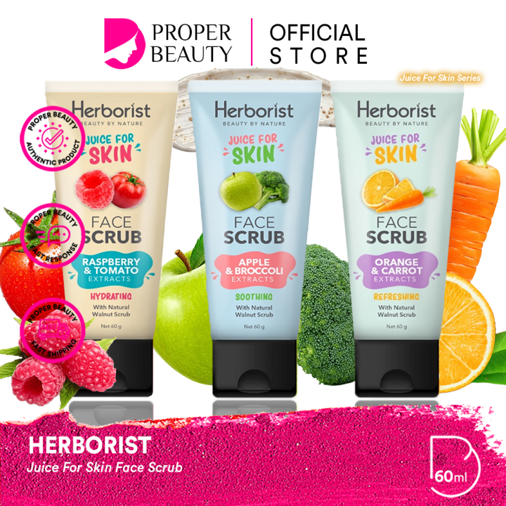 HERBORIST Juice For Skin Face Scrub Indonesia / Pembersih Wajah 60g ...