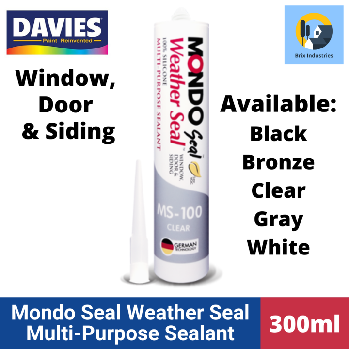 Mondo Seal Weather Seal Silicone Sealant 300ml Black Bronze Clear Gray White Neutral Cure Roof ...