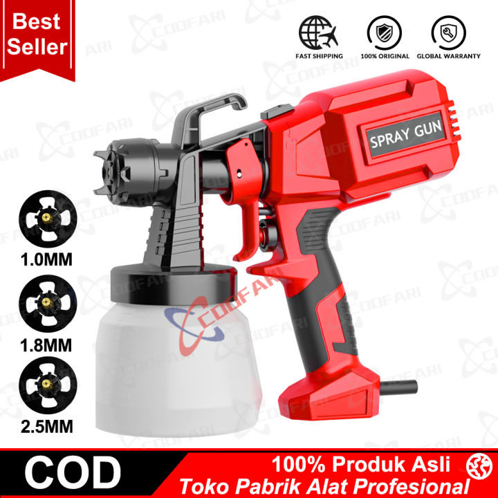 【Dengan 3 PCS Nozzle】Alat cat kompresor Spray Gun elektrik 550watt cat ...