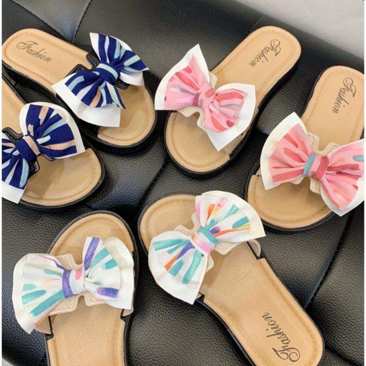 Korea kids Girl Princess Cute Bow slippers sandals (24-33) #COD | Lazada PH