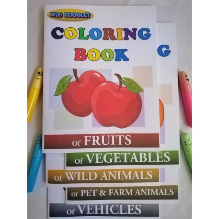 Coloring Book for Kids (26 pages) - Fruits/Vegetables/Wild Animals/Pet ...