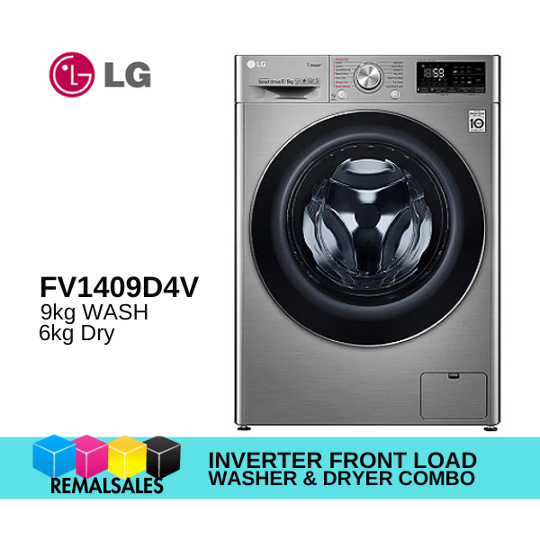 LG FV1409D4V Inverter 9kg Front Load Washer and 6kg Dryer | Lazada PH