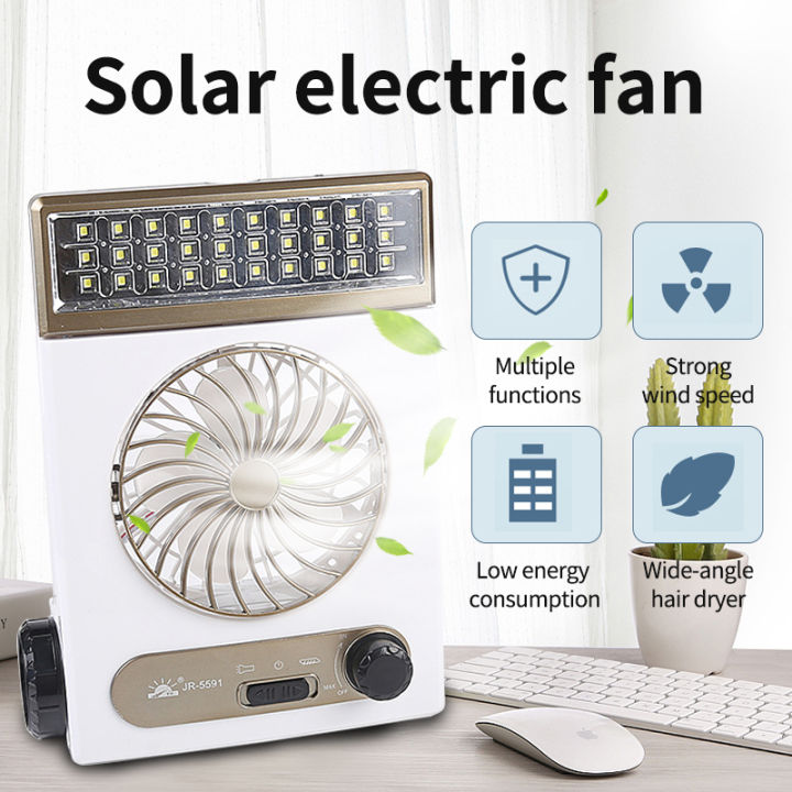 Solar Fan Emergency Camping Tent Fan Portable Rechargeable Fan ...