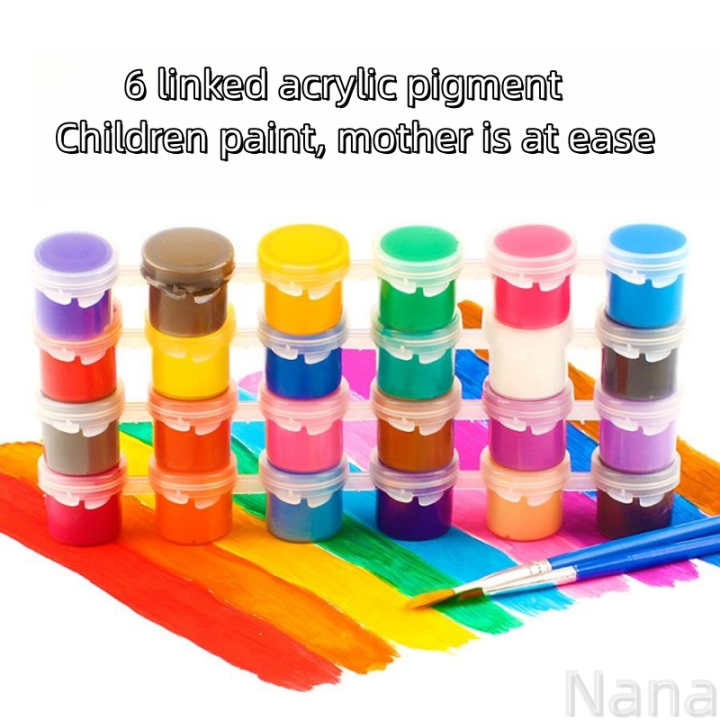 6 Colors Acrylic Paint Set Oil Watercolor Pigments Quality Vibrant DIY ...