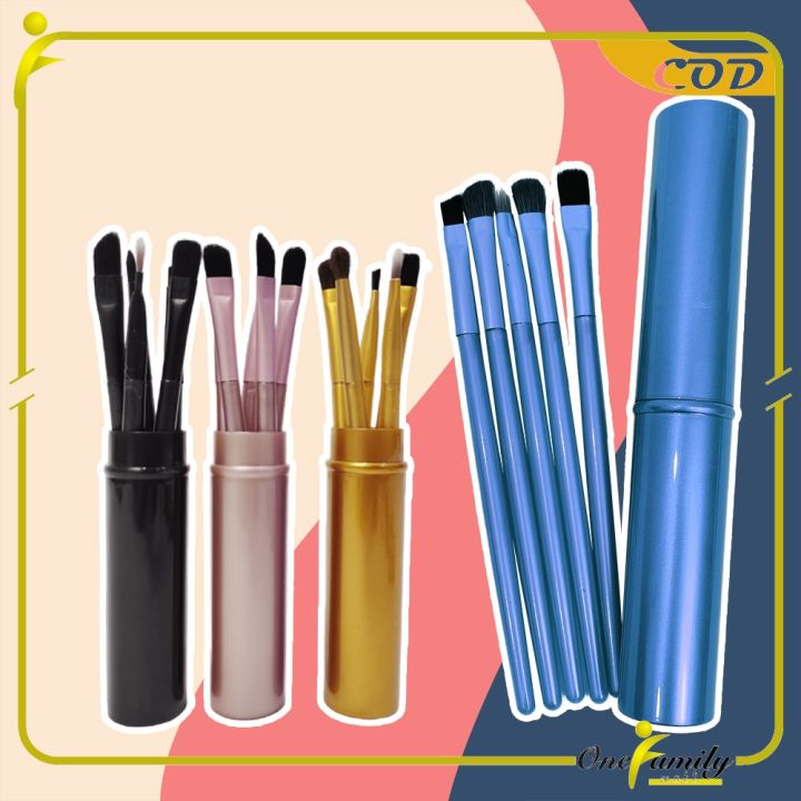 ONE-K96 Kuas Make Up Eyeshadow Set 5PCS Tabung Travel / Brush Make Up ...