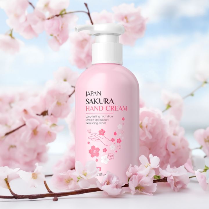 LAIKOU Sakura Hand Cream Nourishing Soften Rough Skin Moisturizing 200g ...