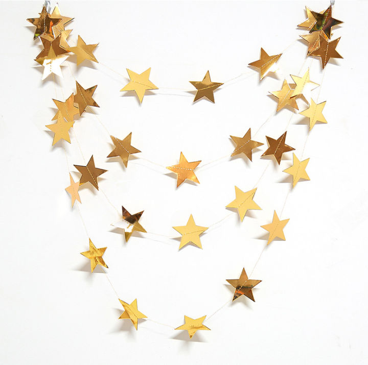 Glitter Star Banner Garland Happy Birthday Wall Background Home Decor ...