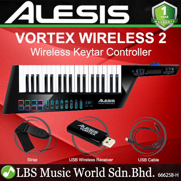 Alesis Vortex Wireless II 37 Keys Wireless USB and MIDI Keytar ...