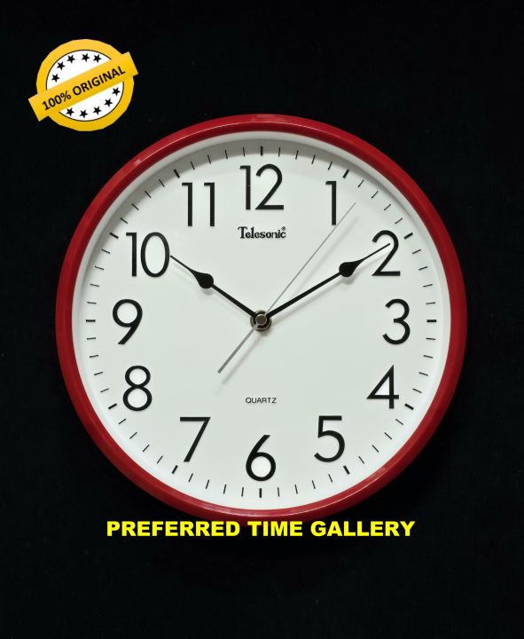 ORIGINAL Telesonic Wall Clock Q3602 Red Case,Number Dial | Lazada