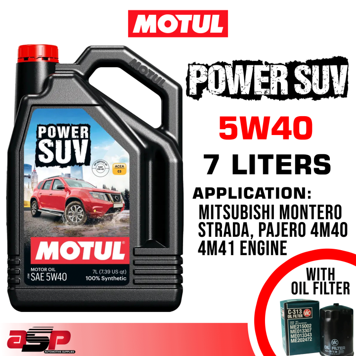 Motul POWER SUV 5W-40 Fully Synthetic 7 Liters Bundle for Mitsubishi ...