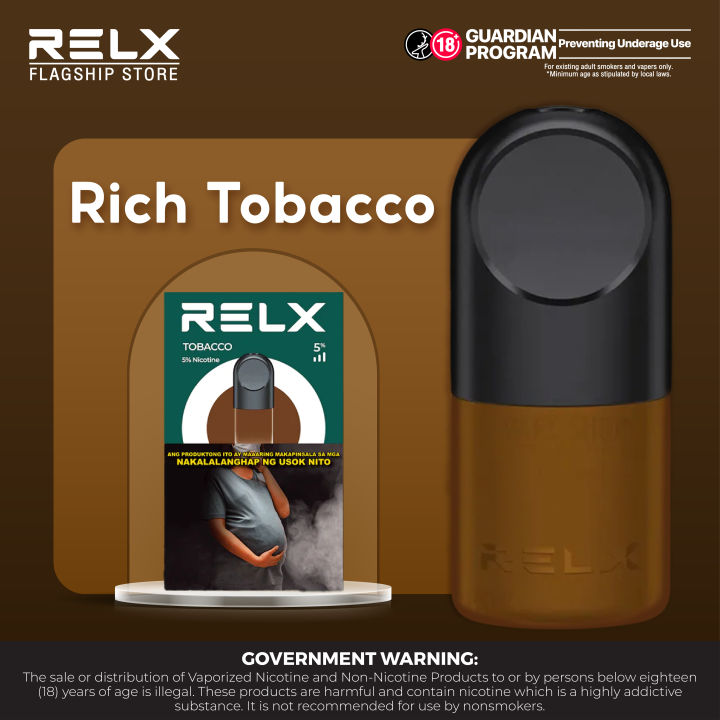 RELX Pod Pro 2 - Pod Pack Tobacco 50mg/g GHW (Vape Juice) Single Pod ...