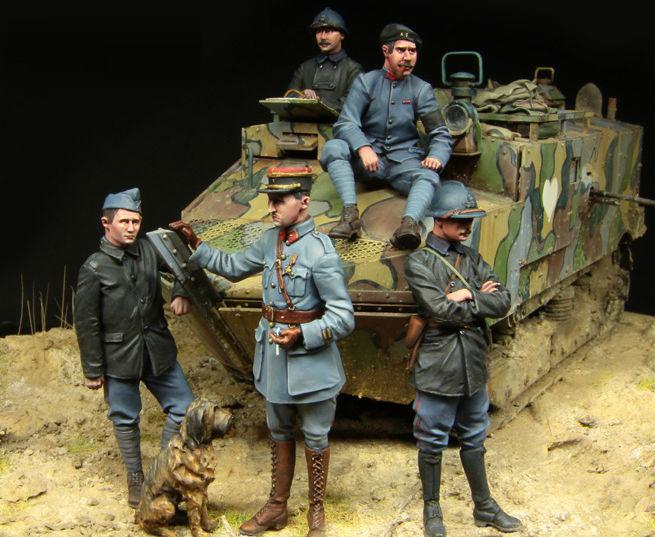 [Tuskmodel] 1 35 Scale Resin Model Figures Kit WW1 French Tank Crewman ...
