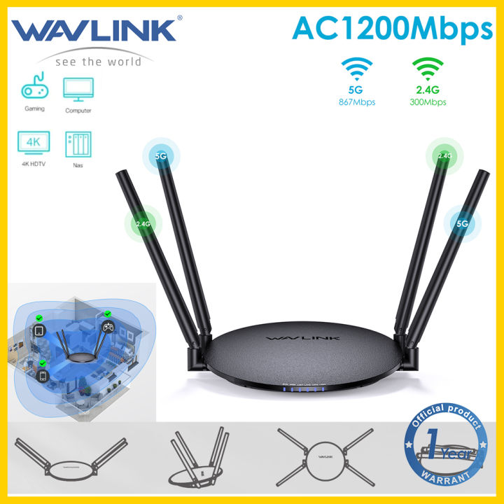 Wavlink AC1200 Full Gigabit Wireless Router Dual Band 2.4G Hz+5G Hz ...