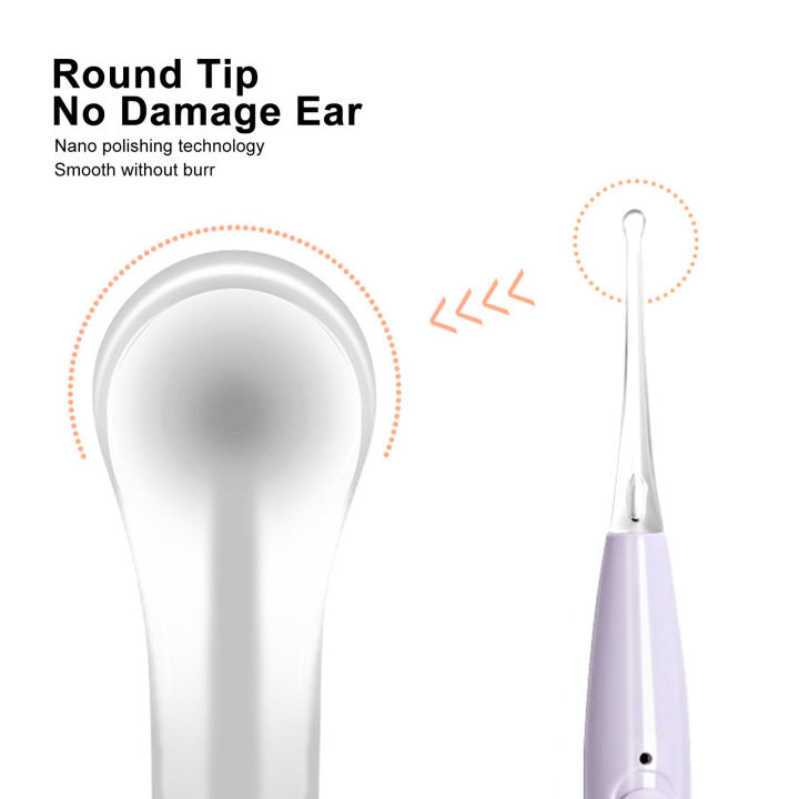LED Ear Wax Spoon USB Rechargeable Flashlight for Kids Round Tip Ear ...
