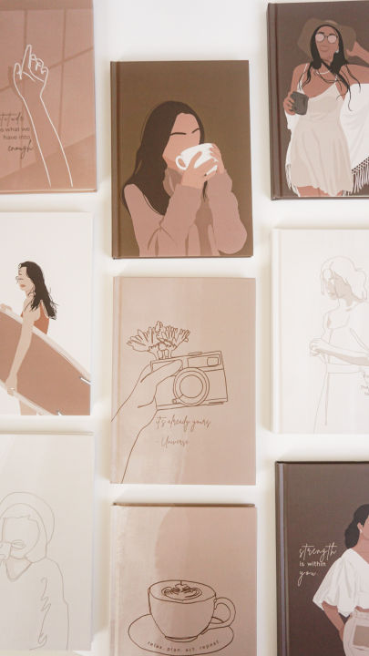 Minimalist DOTTED Journal Notebook with Illustration Cover Designs ...