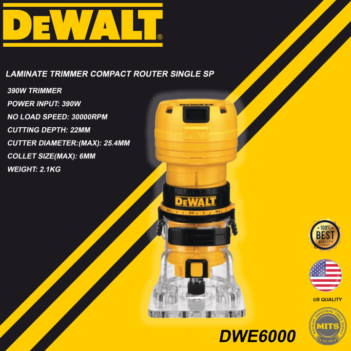 DeWalt DWE6000 390W Laminated Trimmer | Lazada PH