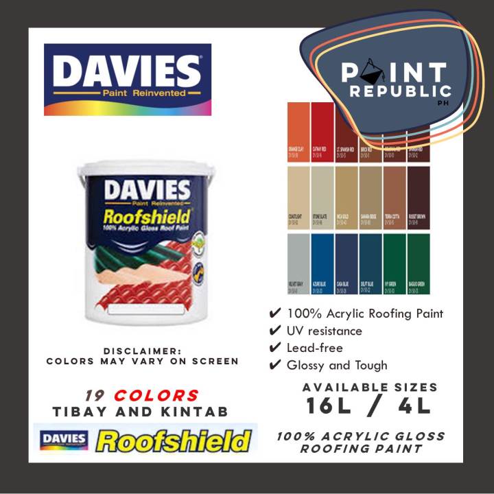 DAVIES ROOFSHIELD ROOFING PAINT 4L / 16L SIZE | Lazada PH