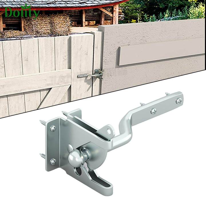 Dolity Steel Fence Lock Self Locking Gate Latch for Backyard Courtyard ...