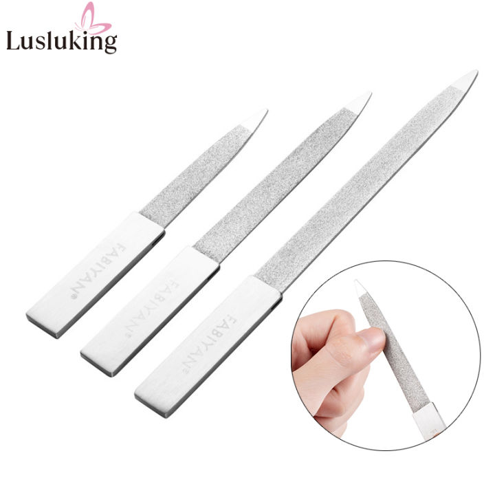 Nail Art File Stainless Steel Metal Cuticle Pusher Remover Double Sided ...
