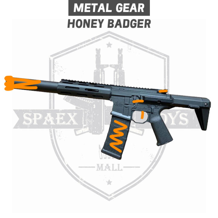SPAEX ACC Honey badger Metal Gear High End Gel Ball Blaster Blowback Toy Automatic AEG For ...
