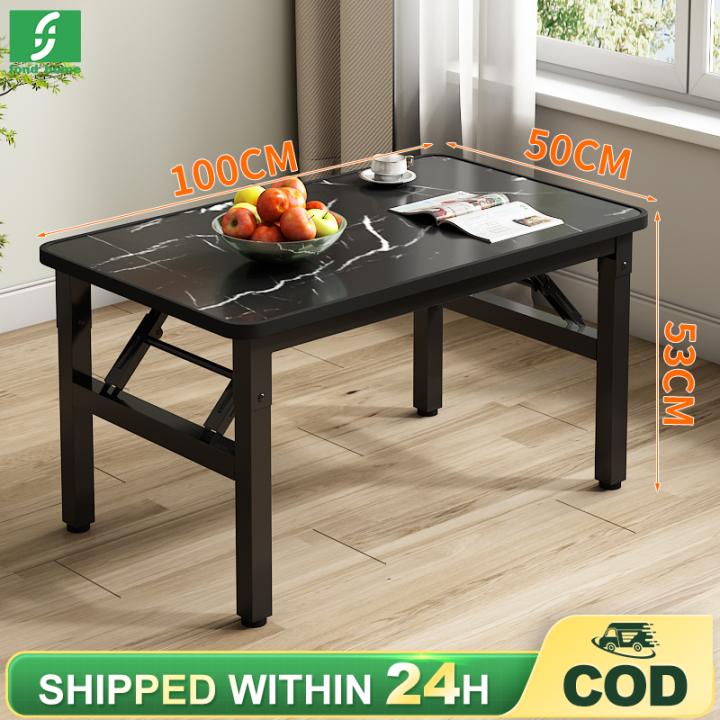 Folding Table Marble Pattern Foldable Table Low Dining Table | Lazada PH