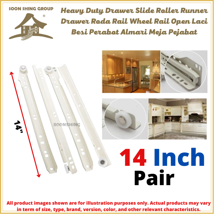 Heavy Duty Drawer Slide Roller Runner Drawer Roda Rail Wheel Rail Open ...