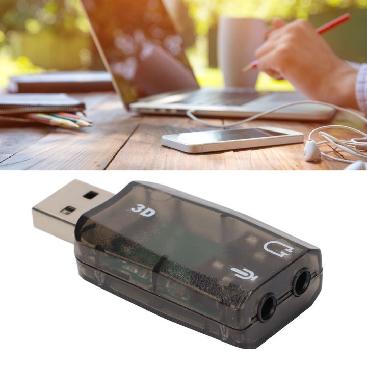 USB Stereo Sound Card External Sound Converter 3.5mm Jacks Multi Format ...